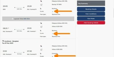 Malaysia Airlines fare classes and codes explained